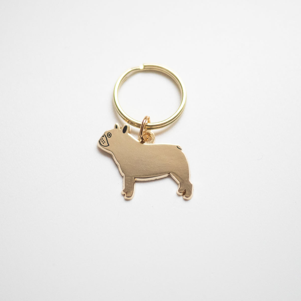 Gold Enamel Frenchie Dog Tag / Frenchie Keyring – The Black Pug Press