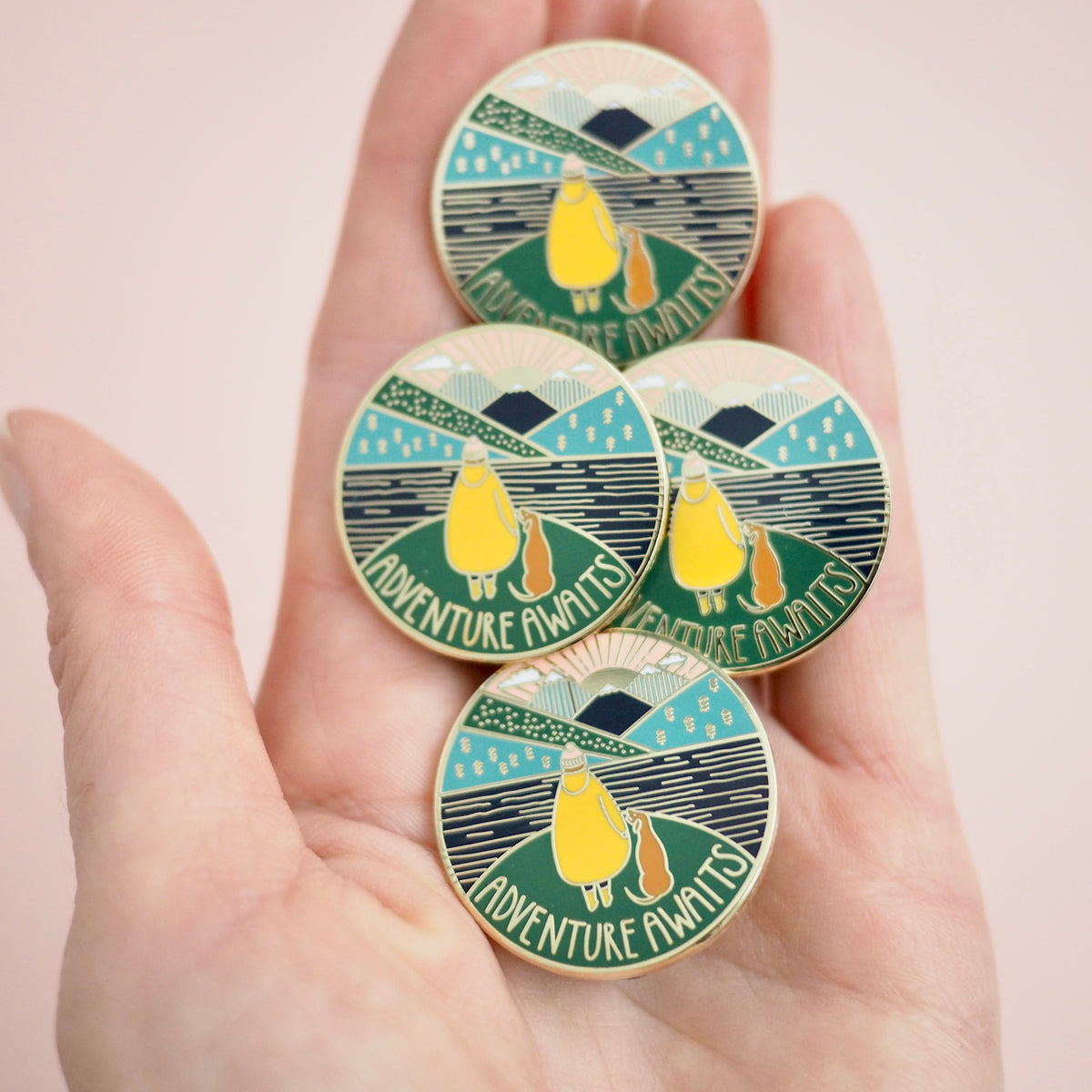 Adventure Awaits Enamel Pin – The Black Pug Press