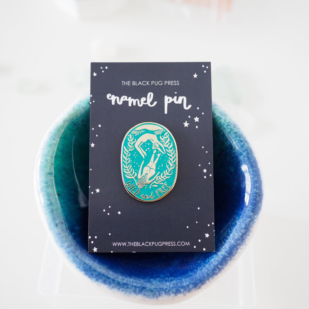 Wild Swimming Enamel Pin – The Black Pug Press