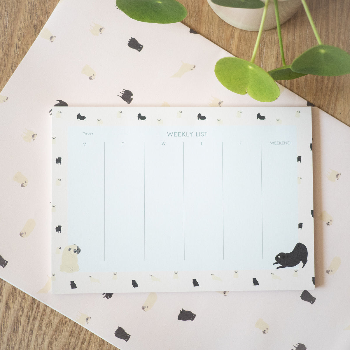 Pug Print Weekly Planner - SECONDS – The Black Pug Press